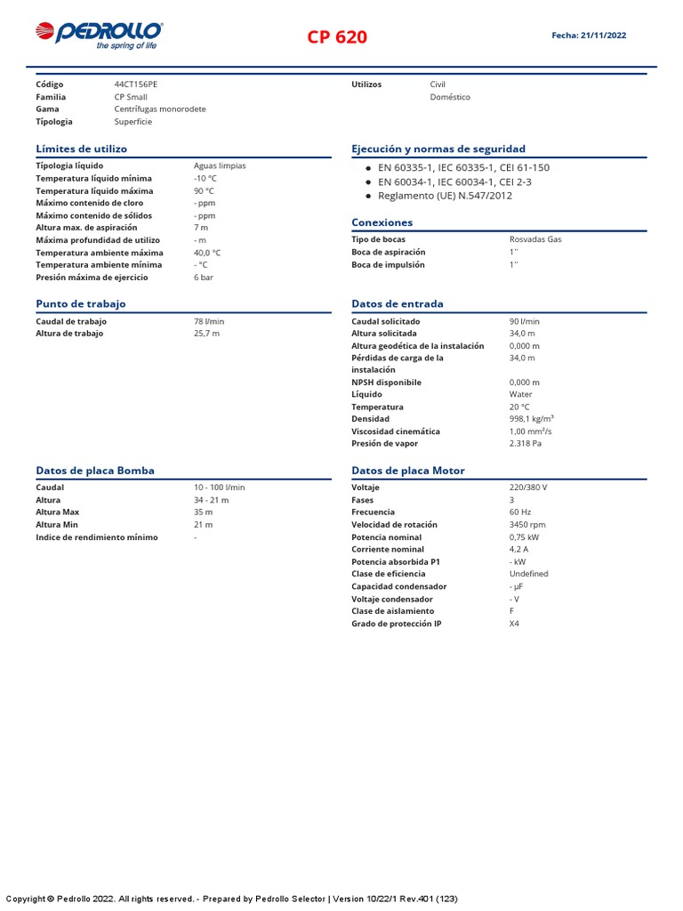 Ficha Tecnica Cpm620 | PDF | Ciencias fisicas | Cantidades fisicas