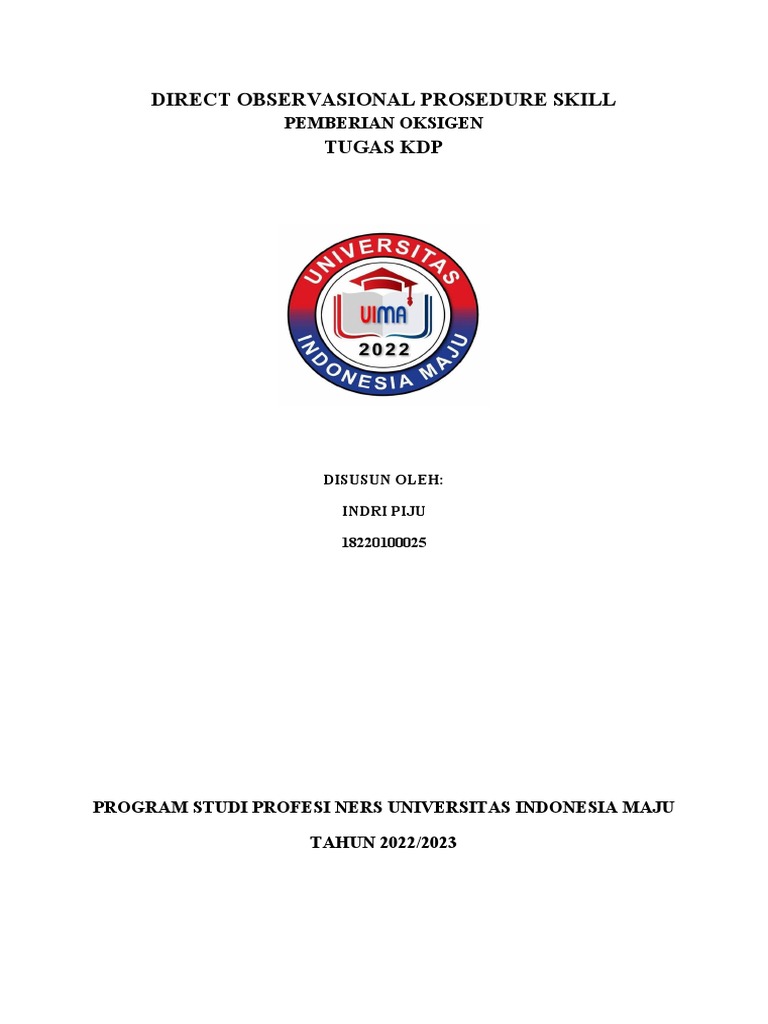 DOPS Pemberian Oksigen Nasal Canul | PDF