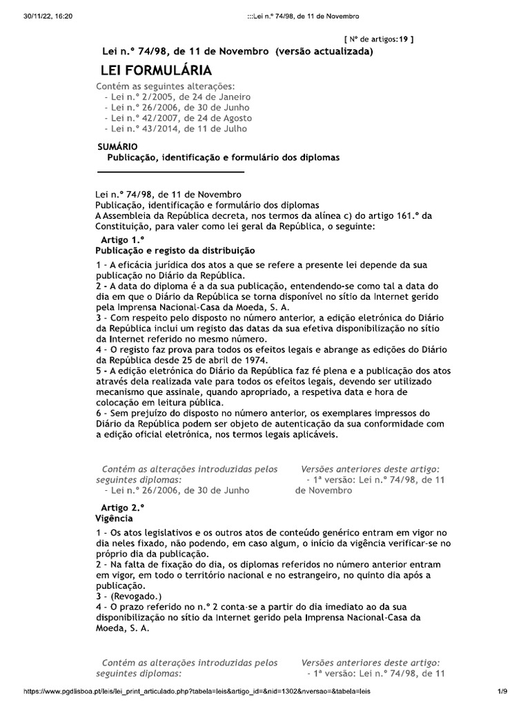 Lei Formulária | PDF
