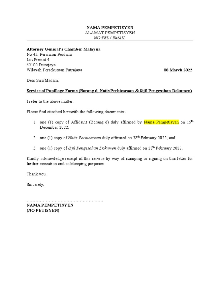 Sample Cover Letter To Agc | PDF