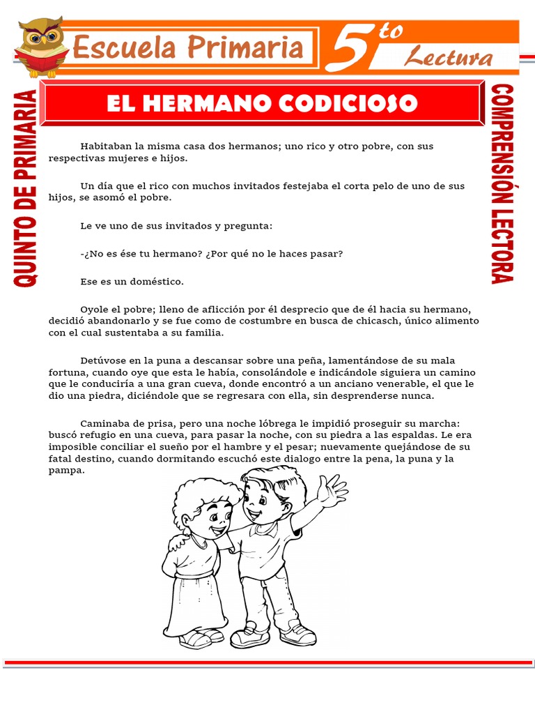 -Template- El Hermano Codicioso 5° prim | PDF