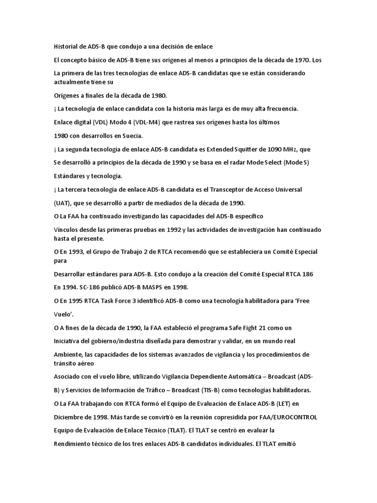 Historia Adsb | PDF | Informática | Aeronave Historia Adsb | PDF | Informática | Aeronave