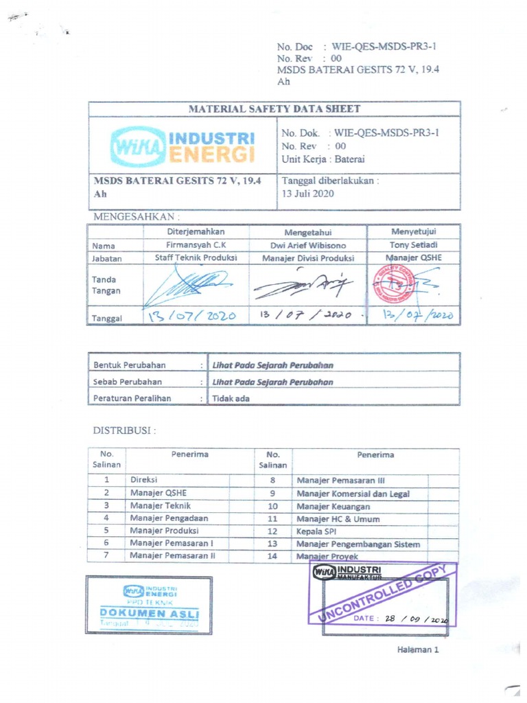 MSDS Battery | PDF