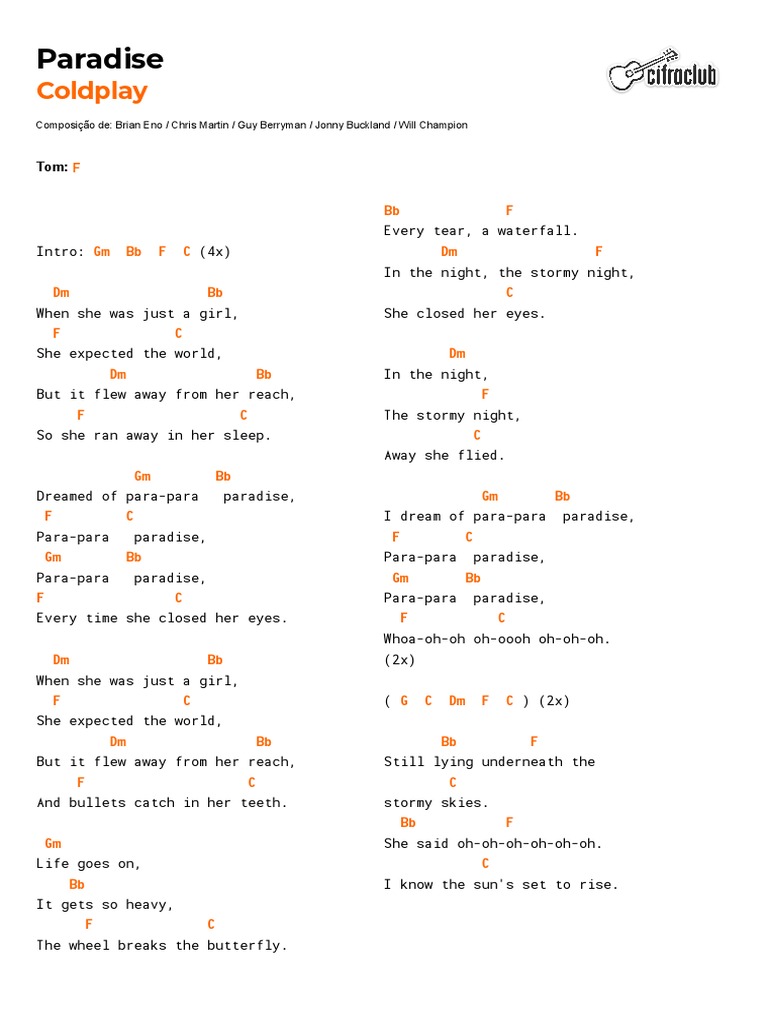 Cifra Club - Coldplay - Paradise | PDF | Parlophone | British Music