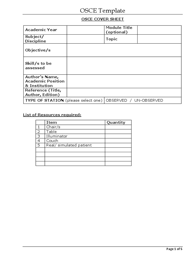 OSCE Template | PDF