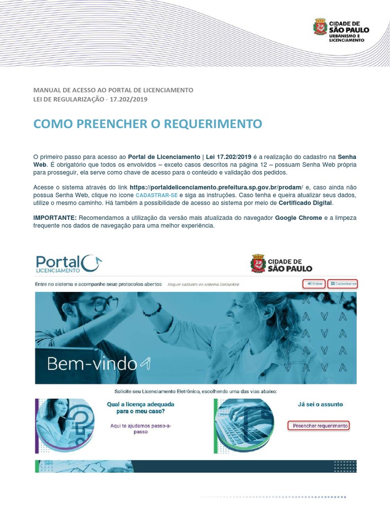 Manual Como Preencher o Requerimento Portal | PDF | Rede mundial de ...