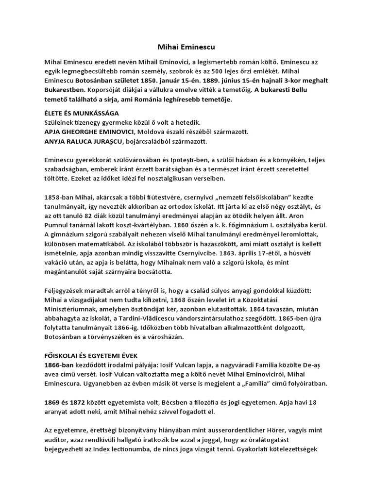 Mihai Eminescu | PDF