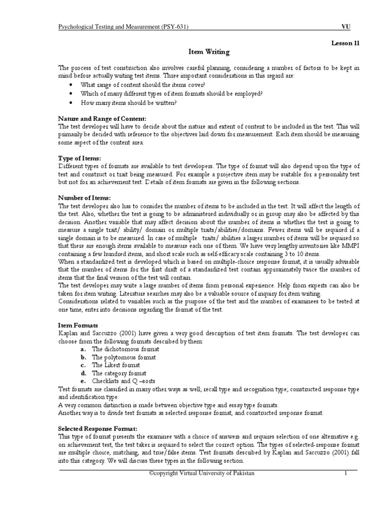 Lesson 11 | Download Free PDF | Likert Scale | Multiple Choice