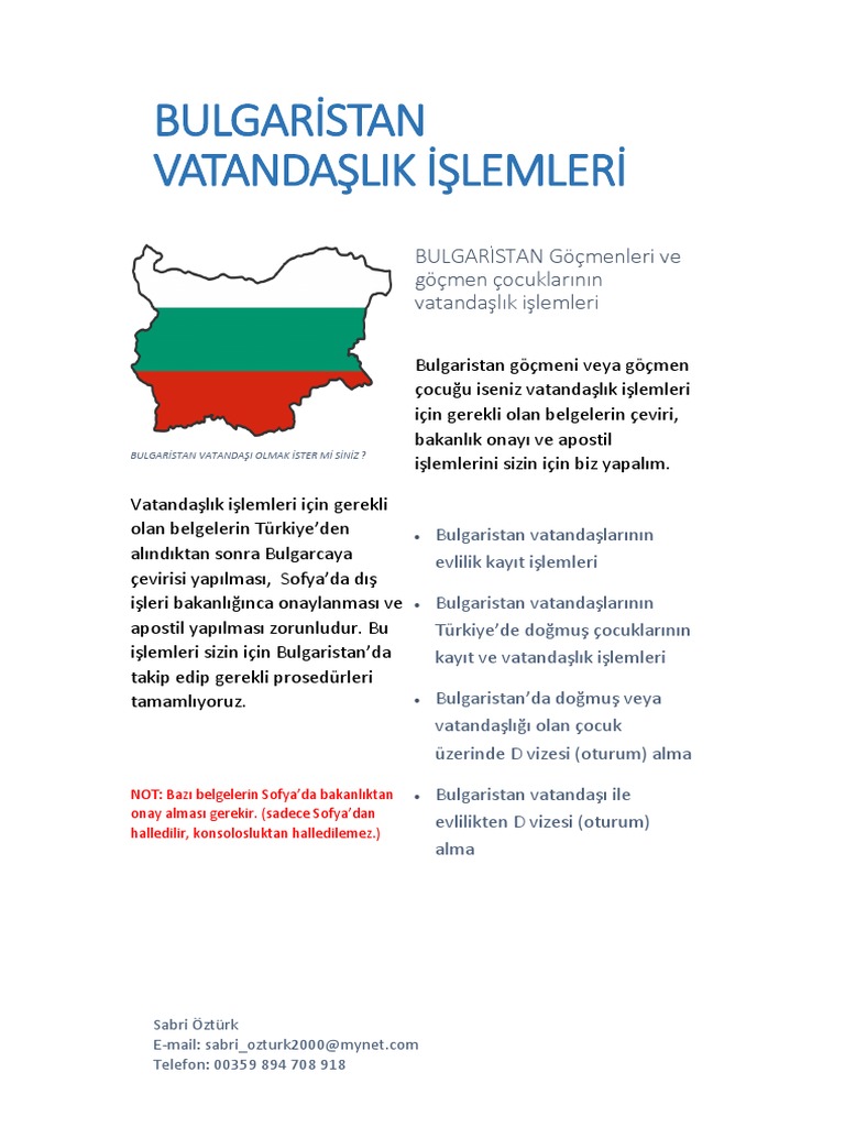 Bulgaristan vatandaşlık işlemleri | PDF