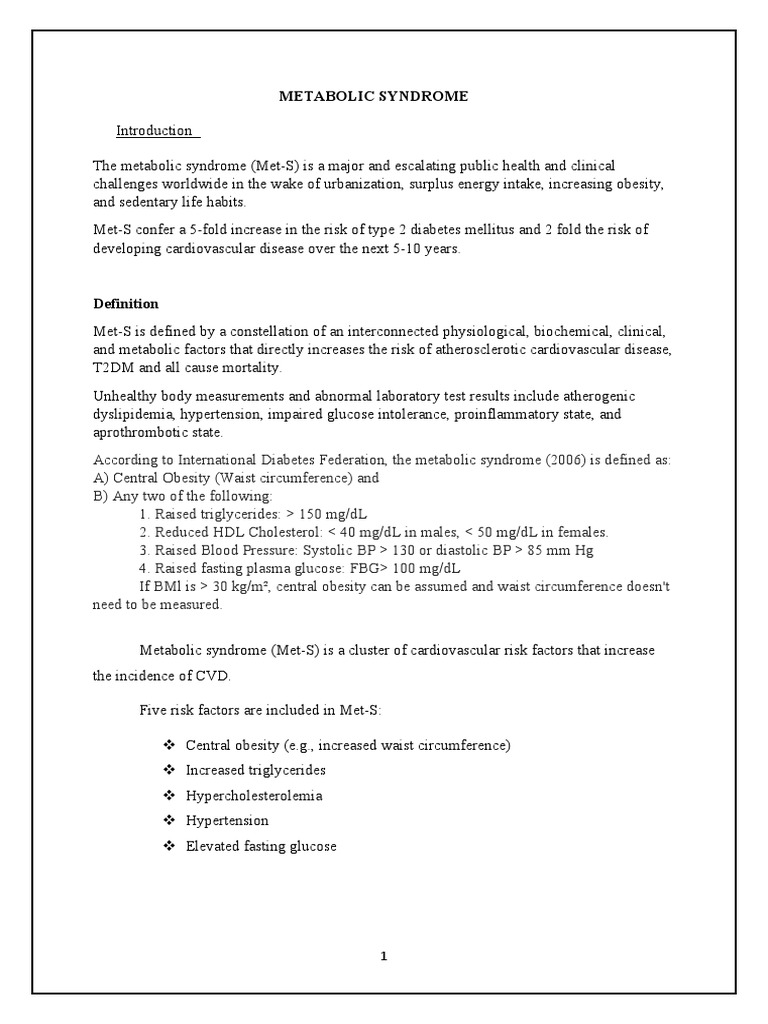 Metabolic Syndrom | PDF | Metabolic Syndrome | Insulin Resistance