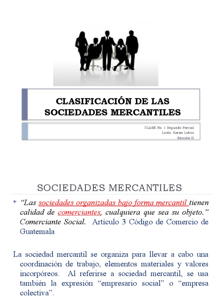 Clasificacion de Las Sociedades Mercantiles | PDF | Sociedad de responsabilidad limitada | Sociedad
