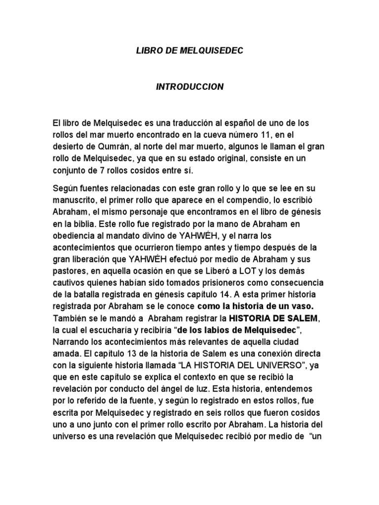 LIBRO DE MELQUISEDEC Por Billy Gil | PDF | Abrahán | Sarah