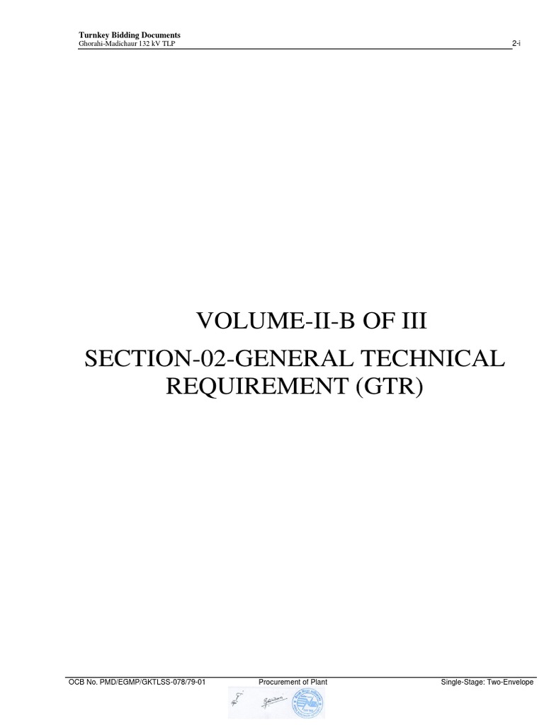 Section II-General Technical Requirement | PDF | Specification ...