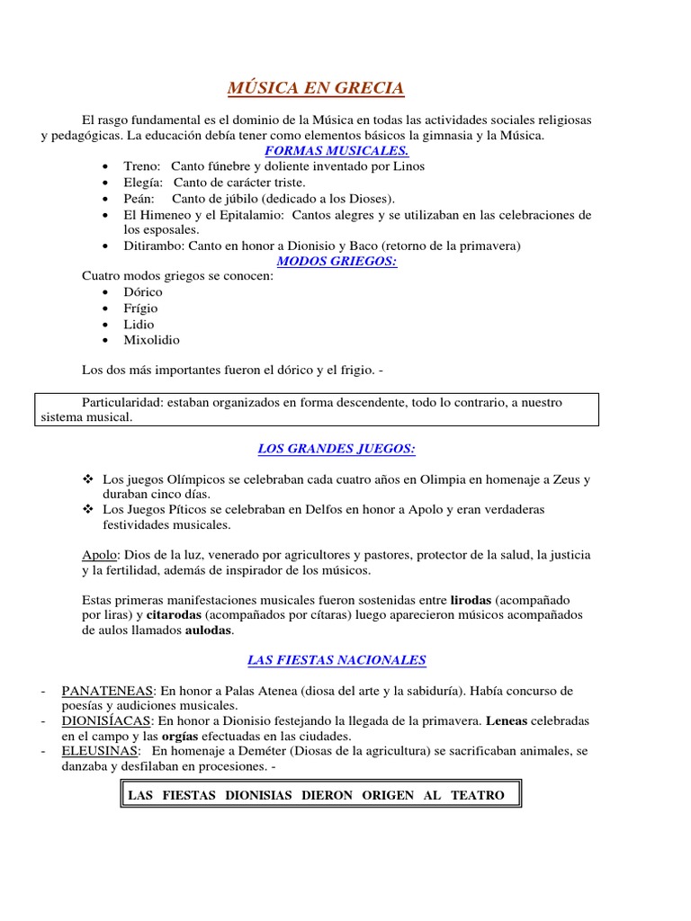 Música en Grecia | PDF | Dioniso | Antigua Grecia