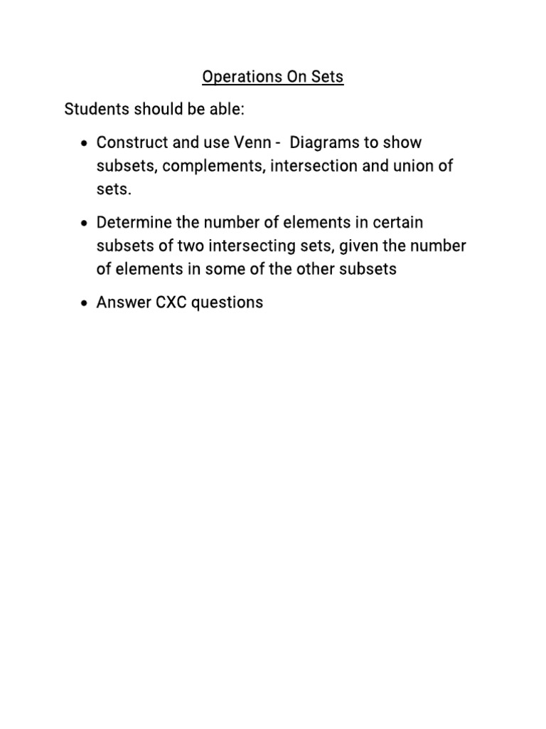 Operations On Sets | PDF