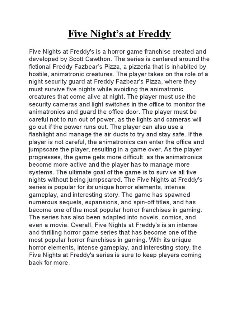 Five Night's at Freddy | PDF