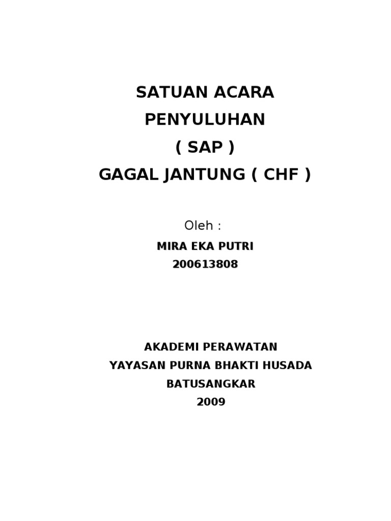 SAP CHF Gagal Jantung | PDF