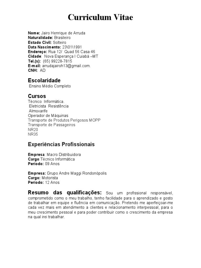 Curriculum JAIRO | PDF