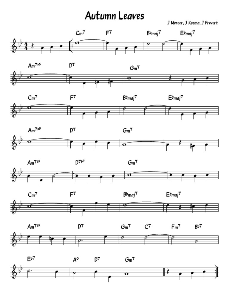 Autumn Leaves | PDF | American Songs | American Music Articles Needing ...