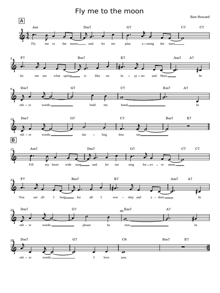 Fly Me To The Moon C - Leadsheet | PDF