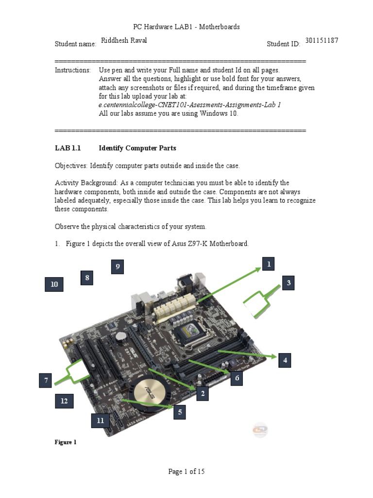 Identifying Motherboard Components Lab | PDF | Personal Computers ...