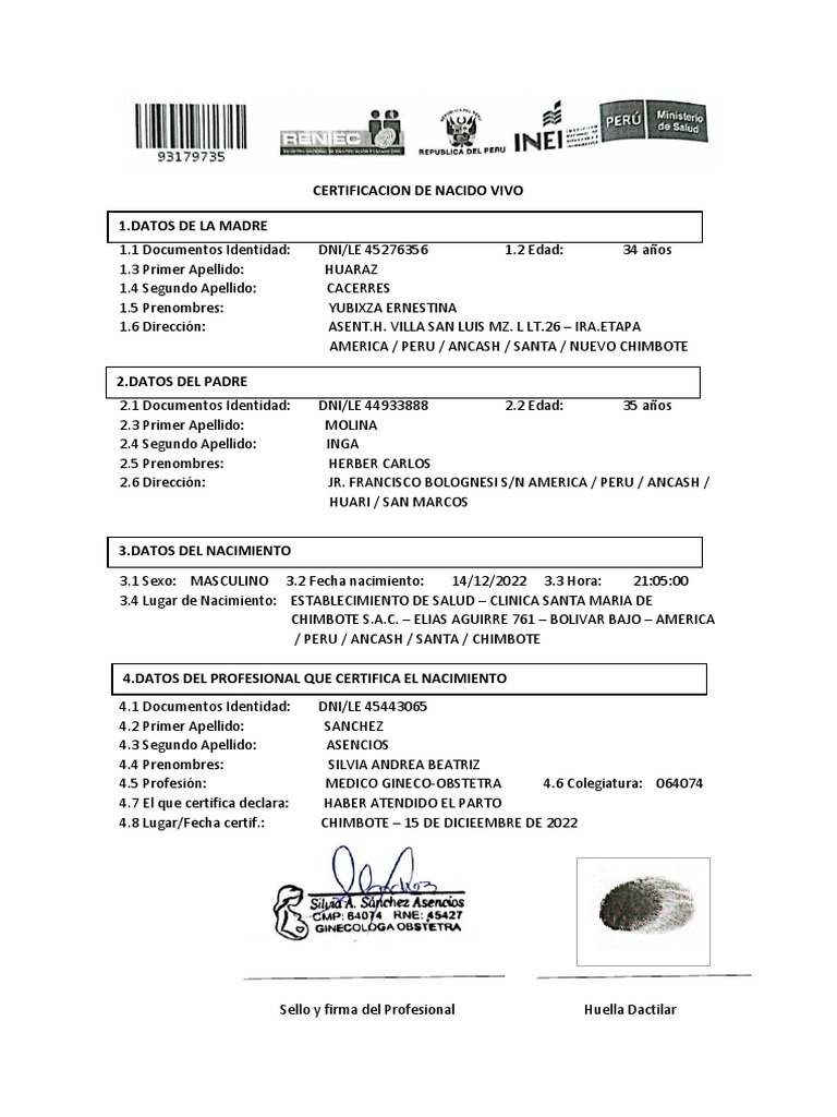 Constancia de Vivo | PDF
