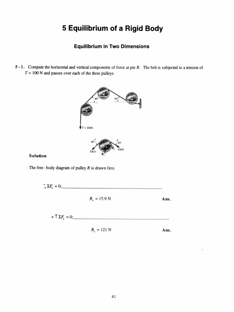 Mechanics-Equilibrium of A Rigid Body Solutions | PDF