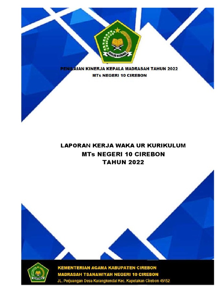 Cover Laporan Kerja Waka Ur Kurikulum | PDF