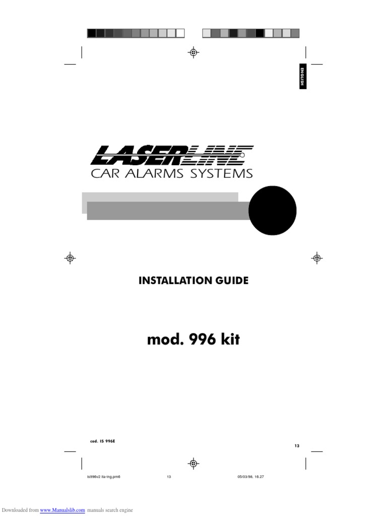 LaserLine 996v3 Installation and User Manual | PDF | Remote Control | Switch