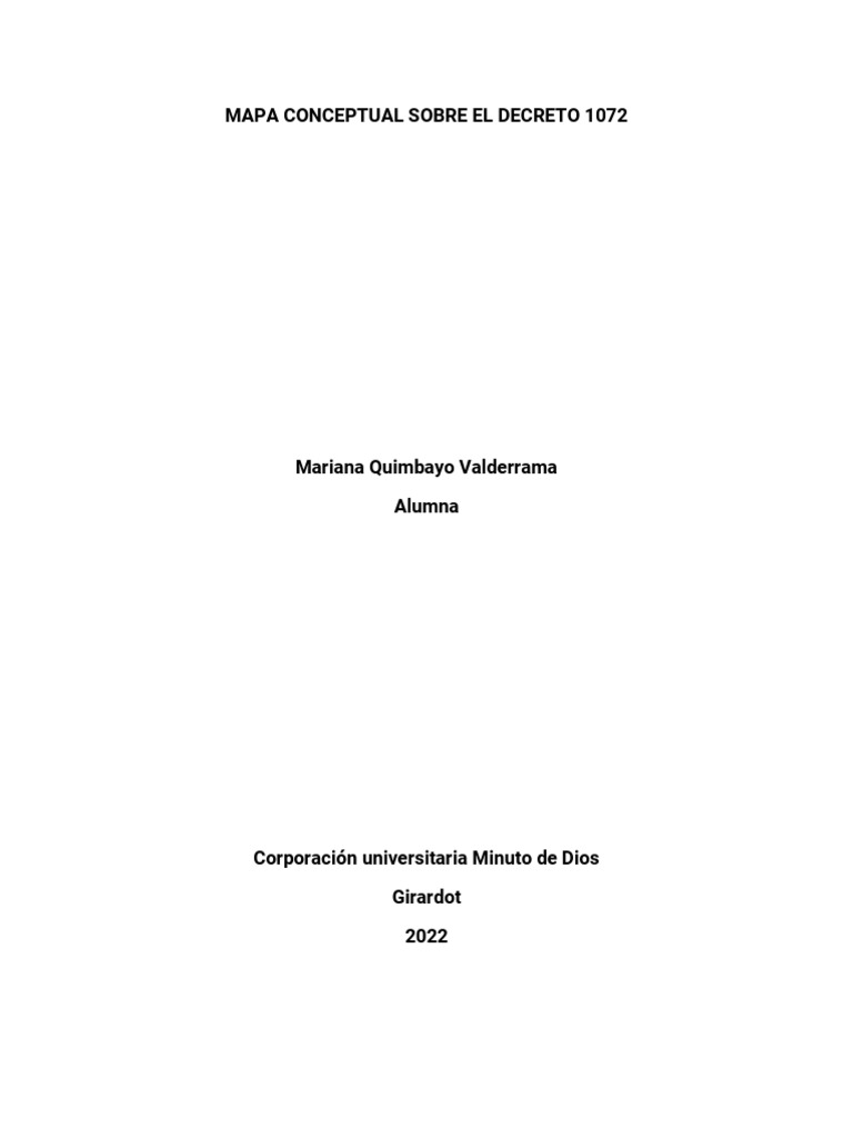 Mapa Conceptual Sobre El Decreto 1072 | PDF