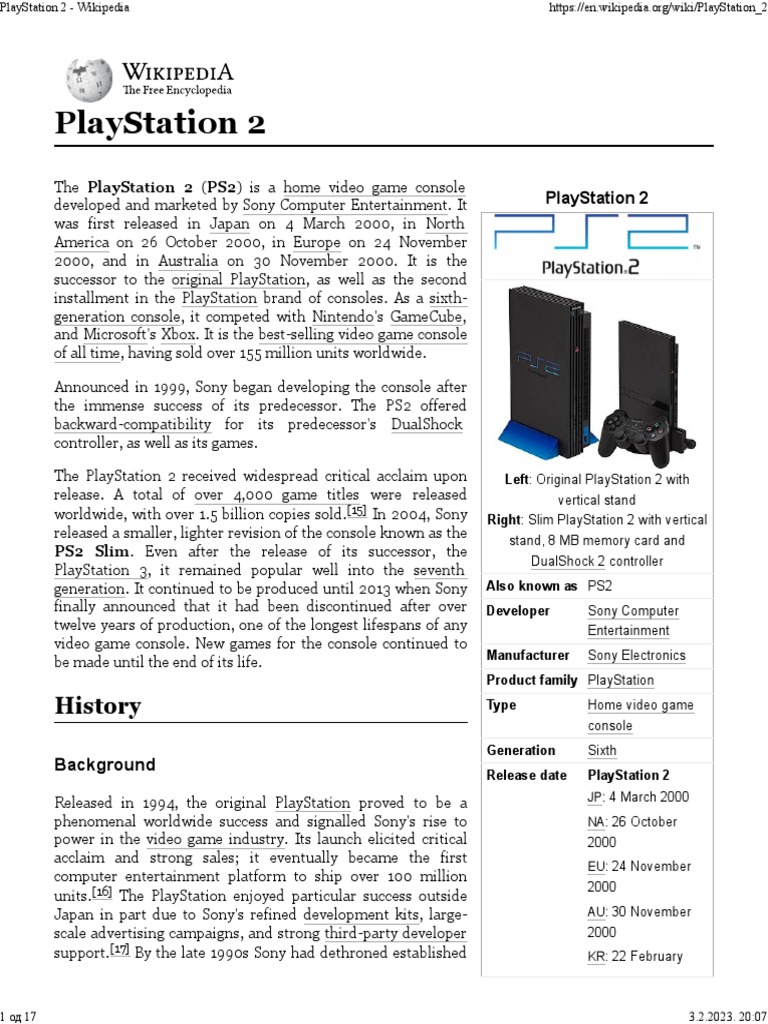 PlayStation 2 - Wikipedia | PDF | Computer Science | Computing