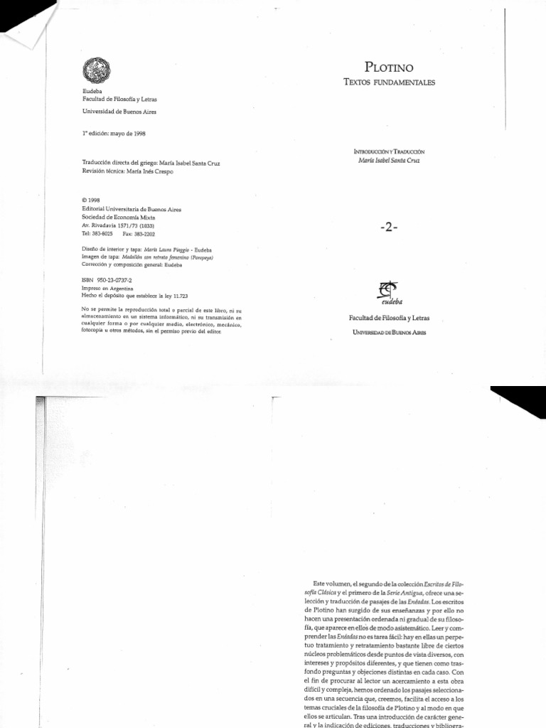 Plotino - Textos Fundamentales | PDF | Realidad | Aristóteles