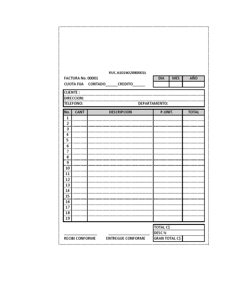 Factura B en Blanco | PDF