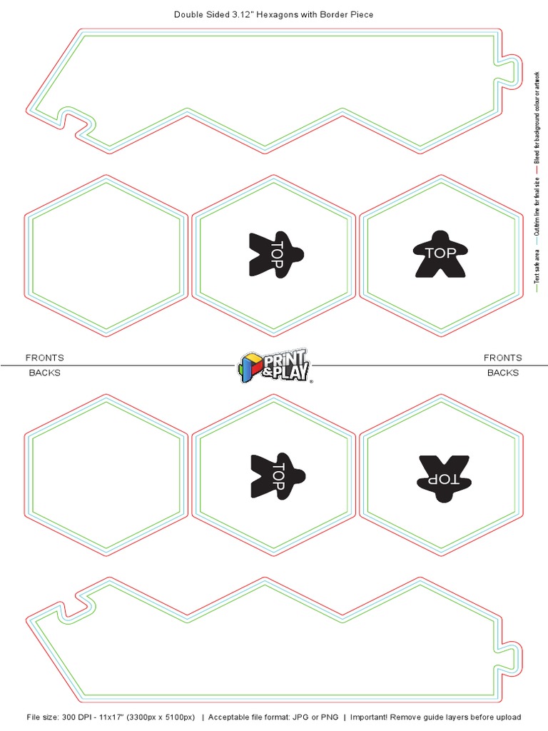 Catan Dimensions Template Hexagons With Border Piece | PDF