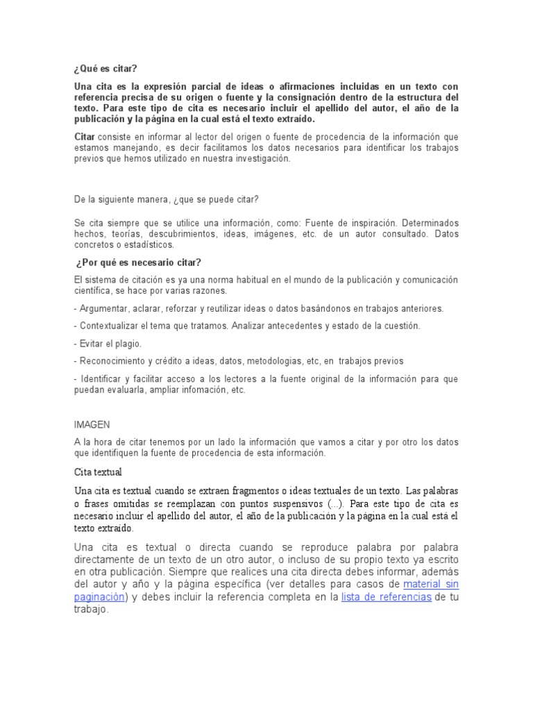 Qué Es Citar | PDF | Comillas | Información