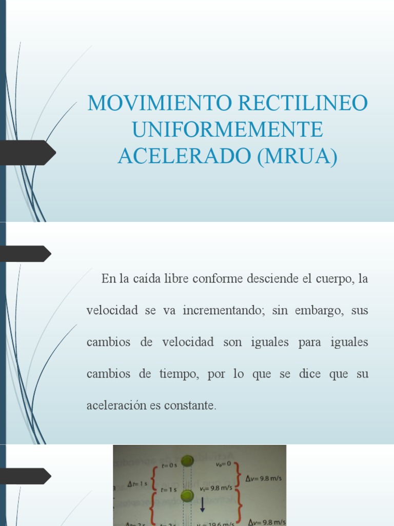 Movimiento Rectilineo Uniformemente Acelerado (Mrua) | PDF