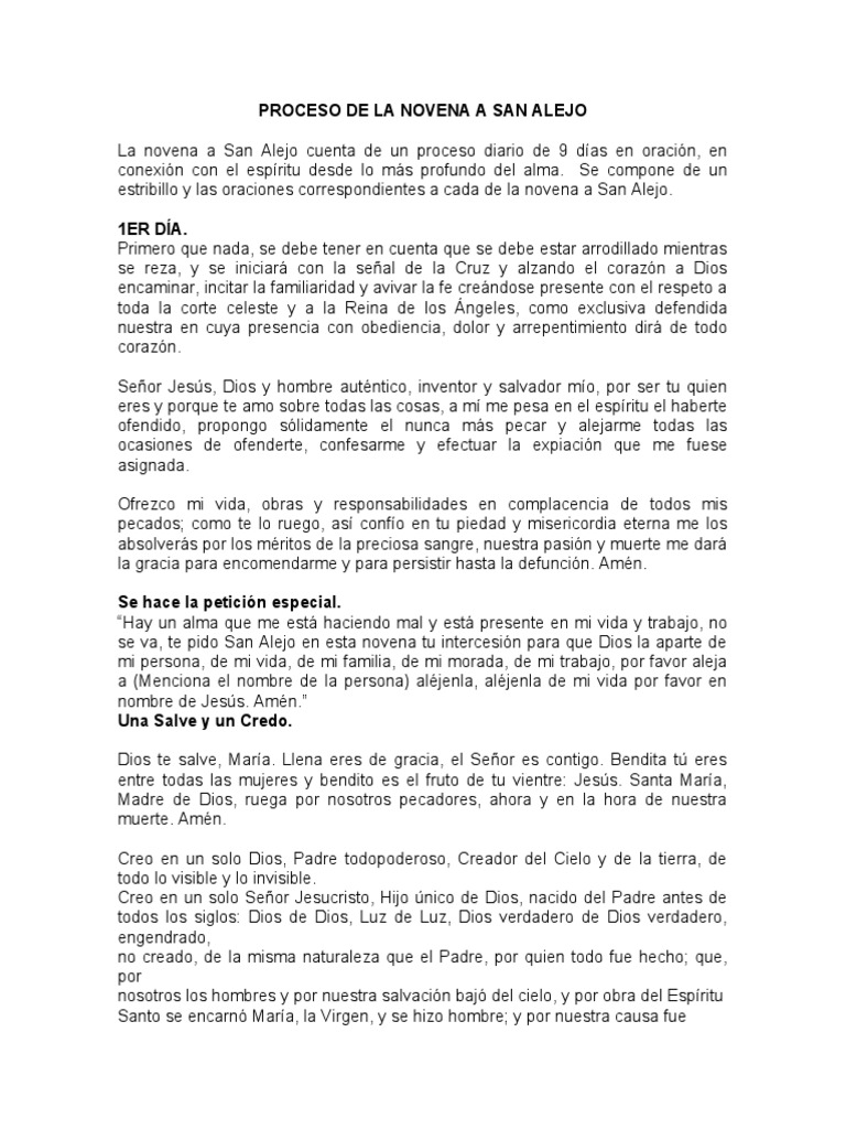 Oración San Alejo | PDF | María, madre de Jesús | Intercesión