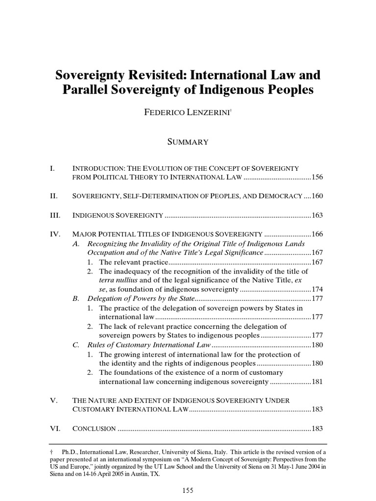 Lenzerini, Federico - Sovereignty Revisited, International Law and Parallel Sovereignty of ...