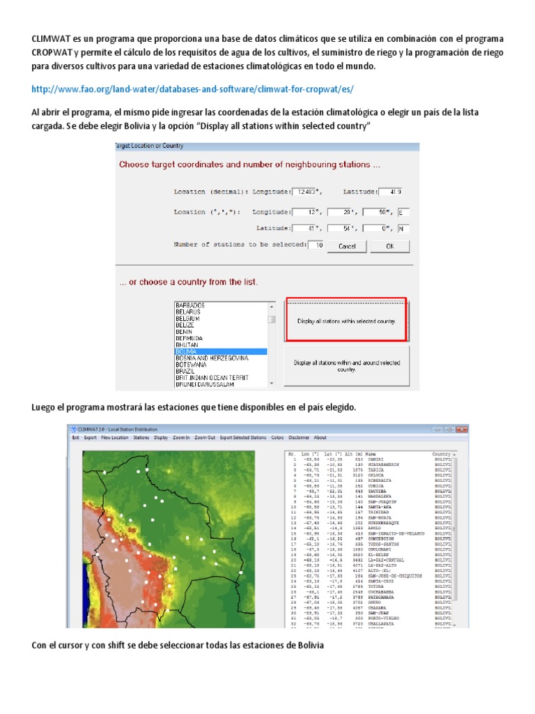 5 - Instructivo Climwat Cropwat y Loc Clim | PDF | Clima | Informática