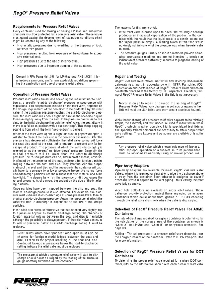 Requirements For Pressure Relief Valves | PDF | Valve | Pressure