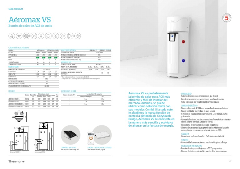 Bomba de Calor Aéromax VS 200/270 L | PDF | Tecnologías sostenibles ...