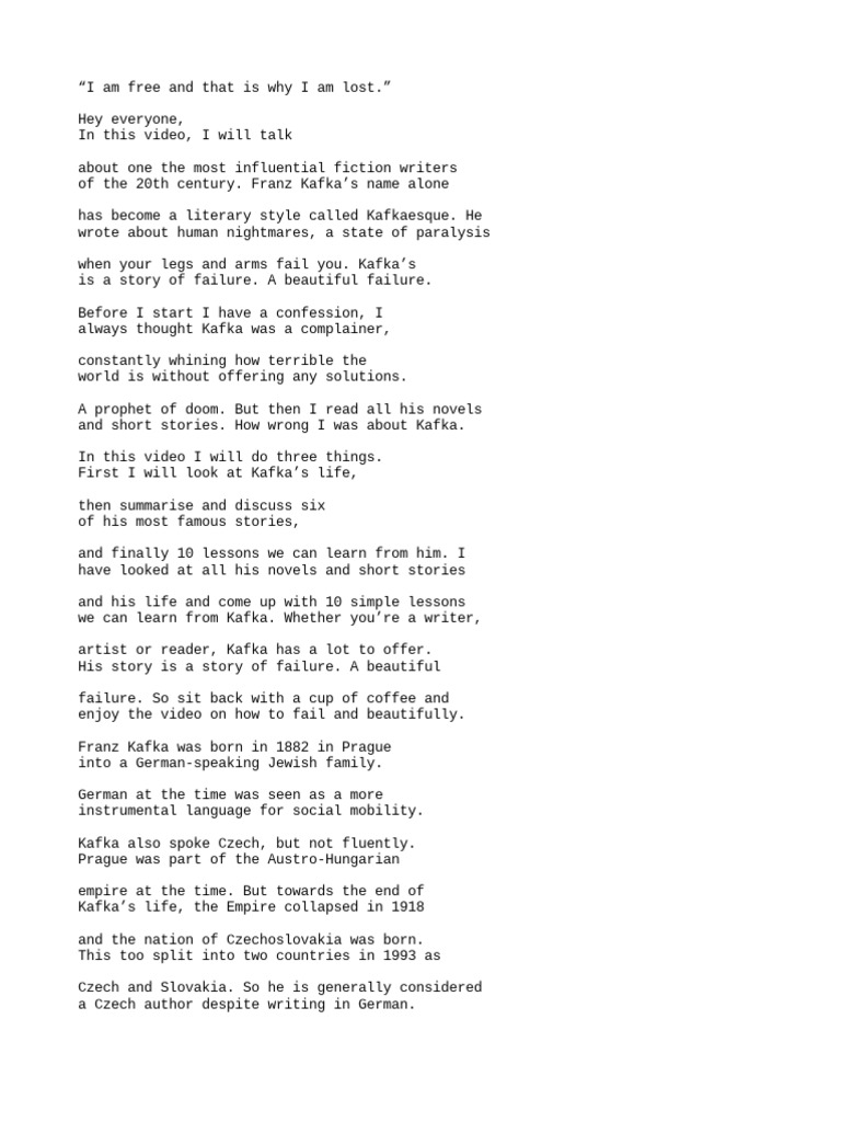 (English) Kafka's Genius Philosophy (DownSub - Com) | PDF | The ...