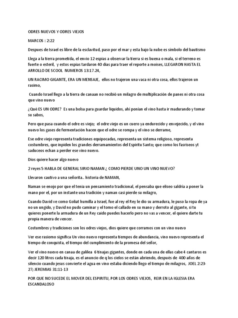 Odres Nuevos y Odres Viejos | PDF | Vino | Jesús