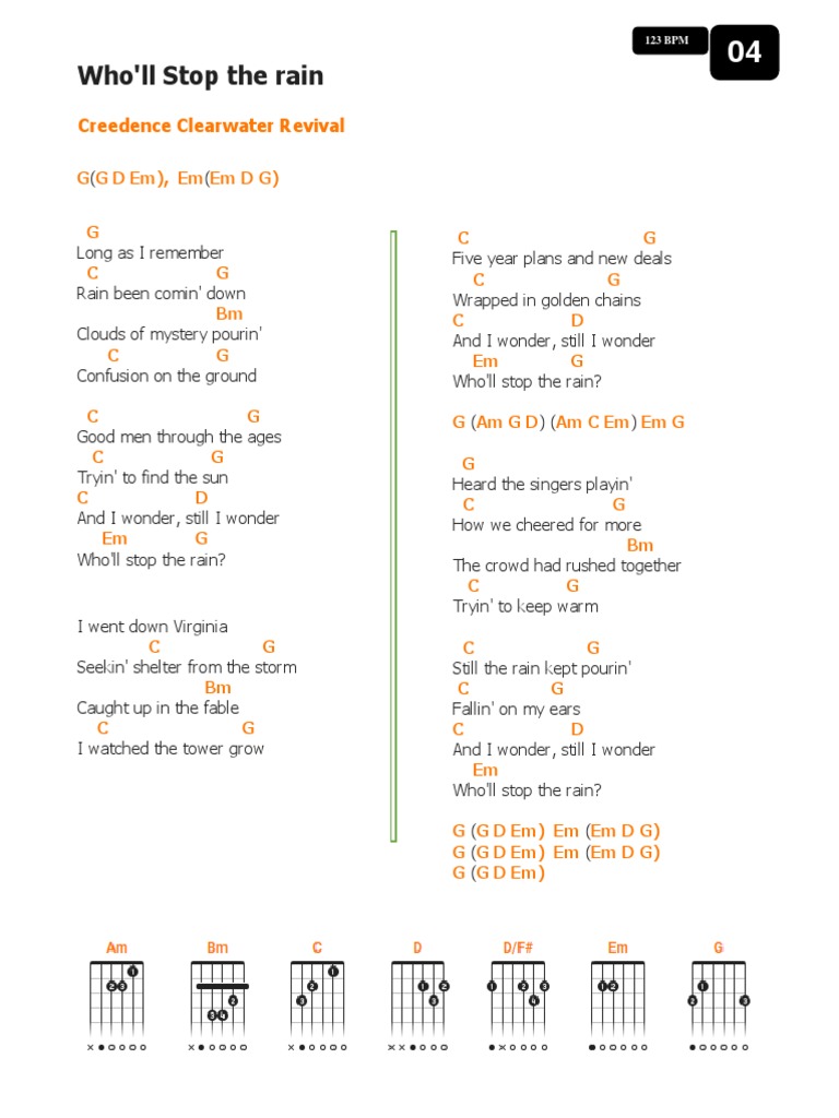 Who'll Stop the Rain Lyrics | PDF