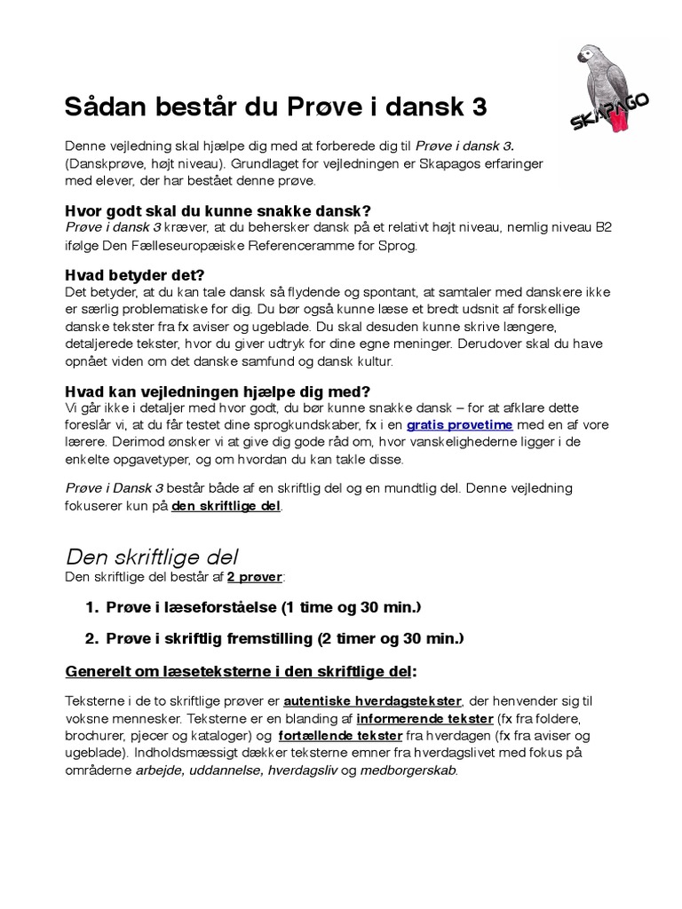 Proeve I Dansk 3 | PDF