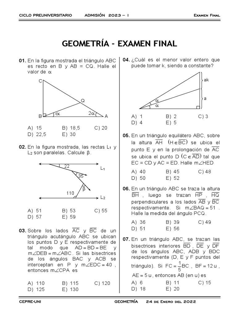 Repaso-Final 2023-1 | PDF | Triángulo | Tetraedro