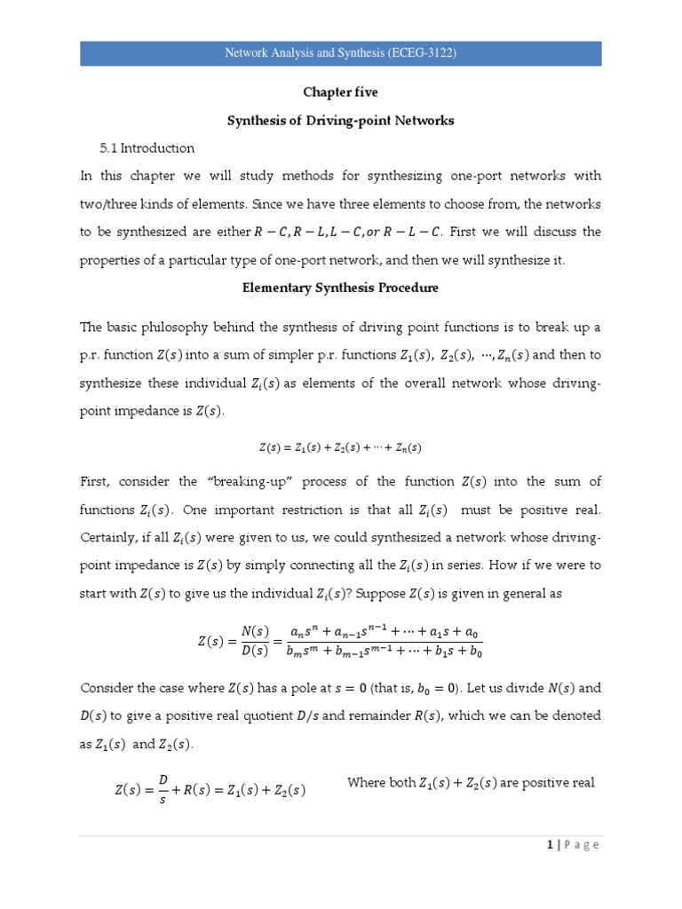 Chapter Five 093154 | PDF | Electrical Impedance | Mathematical Objects
