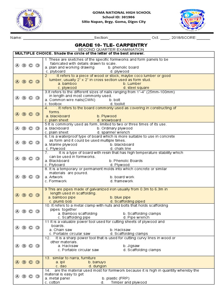 Carpentry 10-2nd-Grading | PDF | Framing (Construction) | Wood