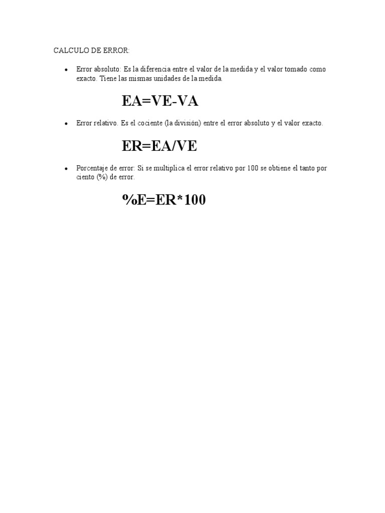 Calculo de Error | PDF