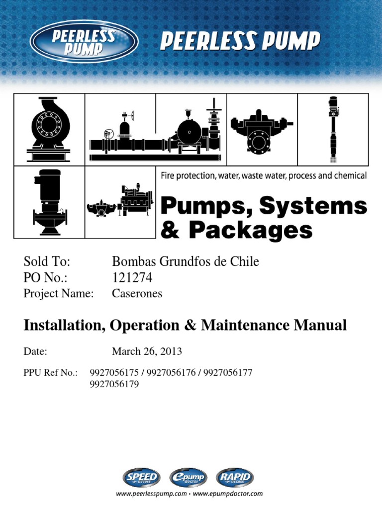 00 Caserones IOM - PO 121274 | PDF | Pump | Pressure
